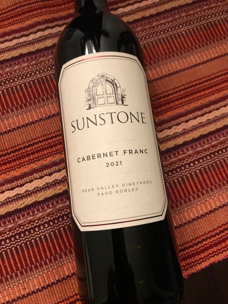 2021 Sunstone Vineyards and Winery Cabernet Franc Pear Valley Vineyards ...
