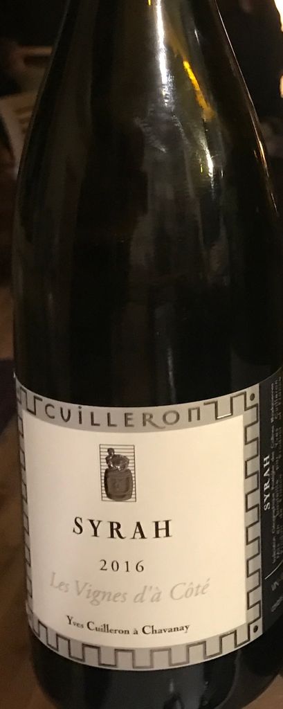 2016 Domaine Yves Cuilleron Syrah Les Vignes d'à Côté, France, Rhône ...