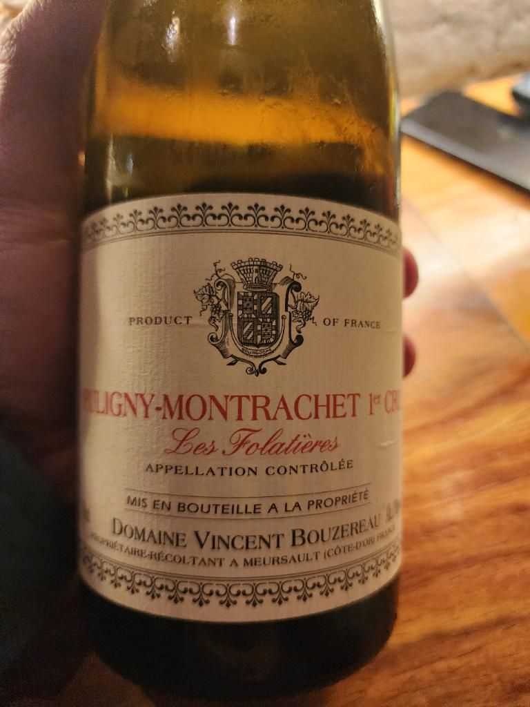 2022 Vincent Bouzereau Puligny-Montrachet 1er Cru Les Folatières ...