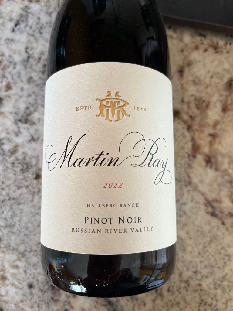 2022 Martin Ray Pinot Noir Hallberg Ranch, USA, California, Sonoma ...