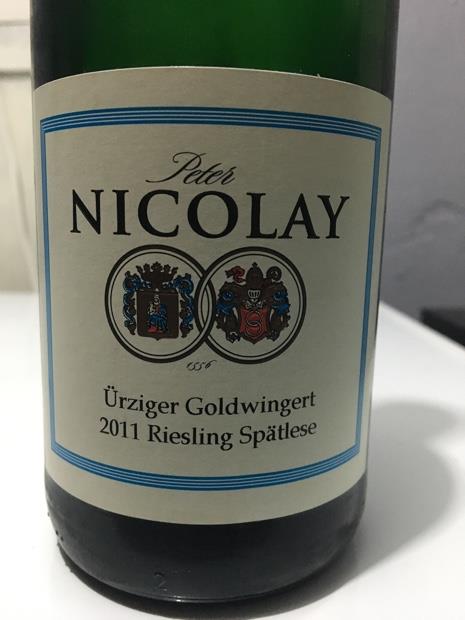 2011 Peter Nicolay Ürziger Goldwingert Riesling Spätlese, Germany ...