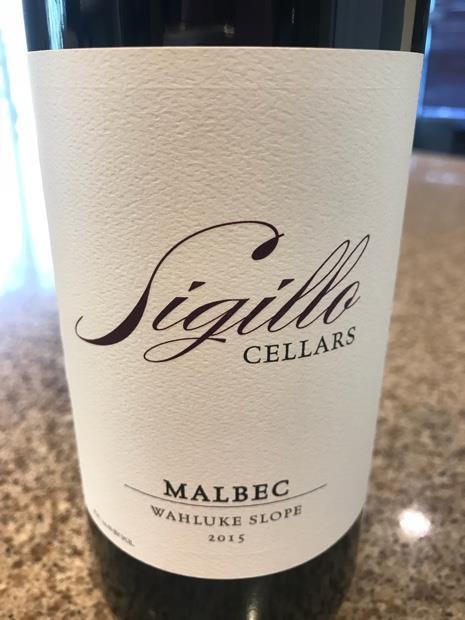2015 Sigillo Cellars Malbec, USA, Washington, Columbia Valley, Wahluke ...