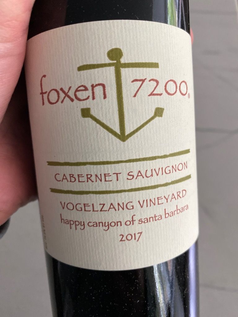 2017 Foxen Cabernet Sauvignon 7200 Vogelzang Vineyard, USA, California ...