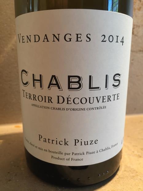 2014 Patrick Piuze Chablis Terroir Découverte, France, Burgundy ...