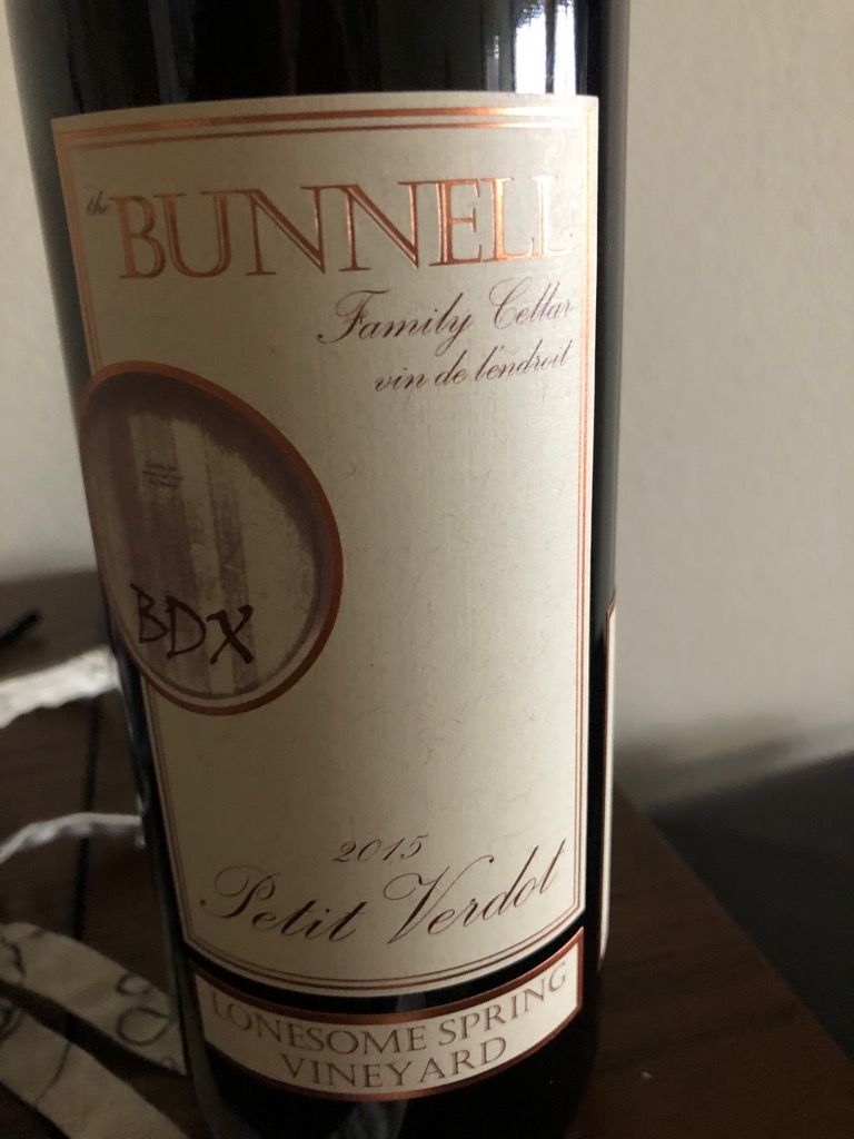 2015 Bunnell Family Cellars Petit Verdot Lonesome Spring Vineyard, USA ...