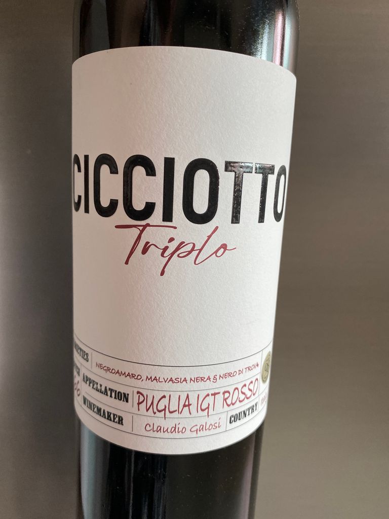 2021 Casa Vinicola Botter Cicciotto Triplo Puglia IGT, Italy, Puglia ...