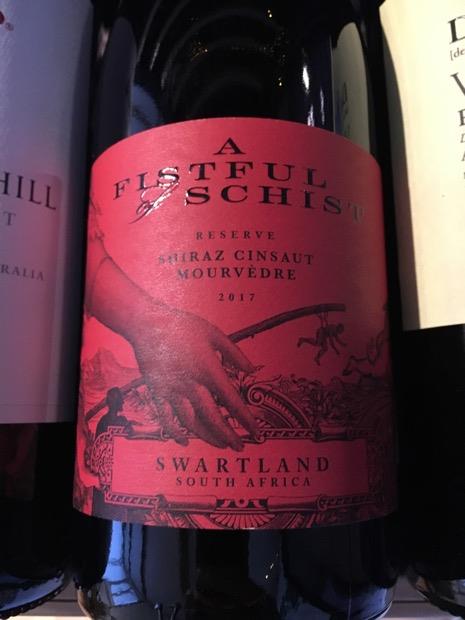 2017 A Fistful of Schist Reserve Shiraz Cinsaut Mourvèdre, South Africa, Coastal Region ...