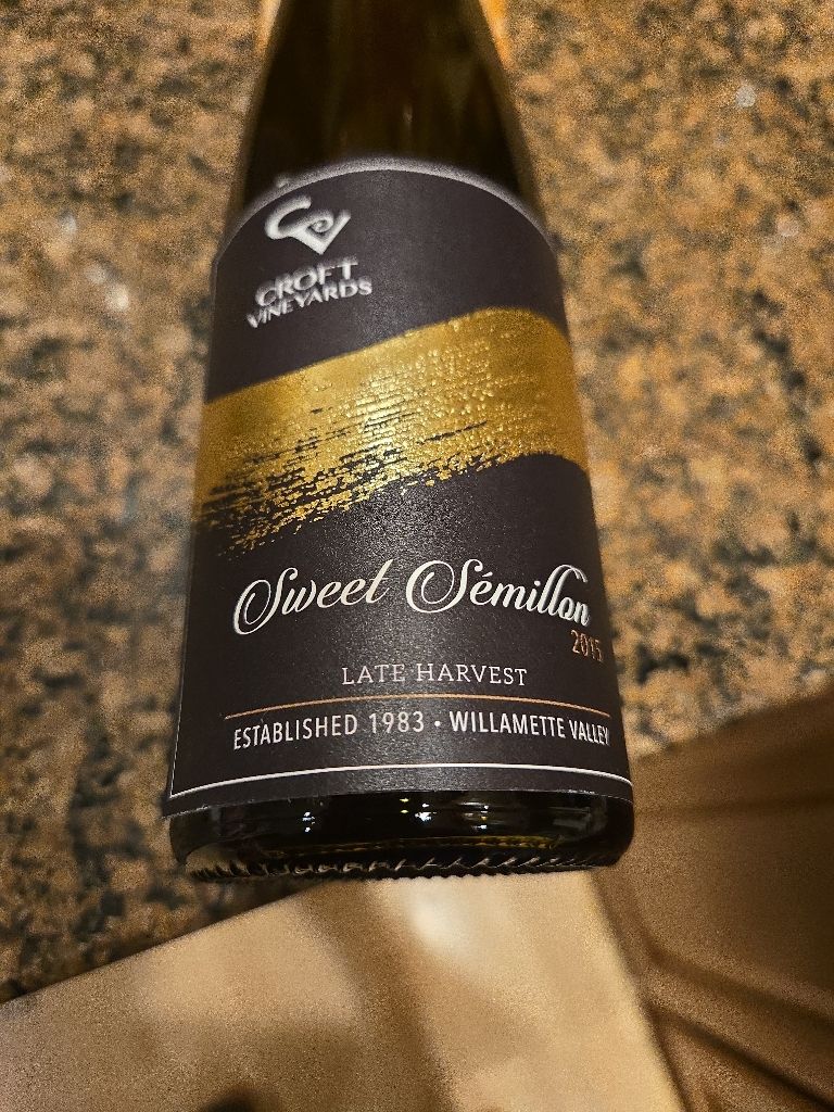 2015 Croft Vineyards Sémillon Late Harvest, USA, Oregon, Willamette ...