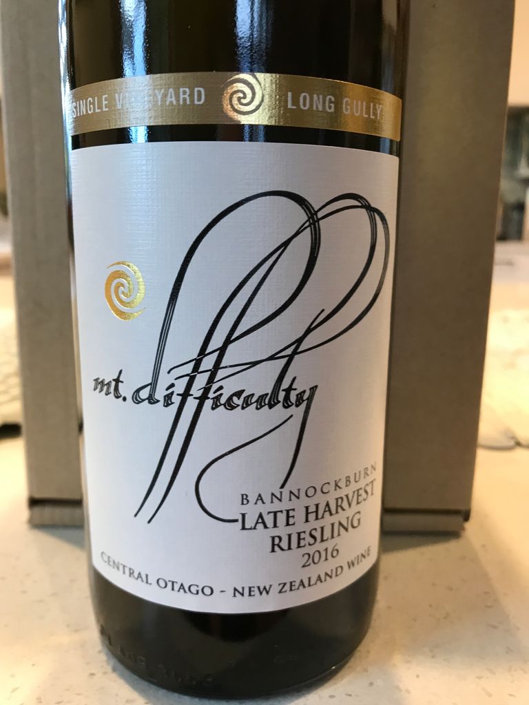 2015 Mt. Difficulty Late Harvest Riesling Long Gully, New Zealand ...