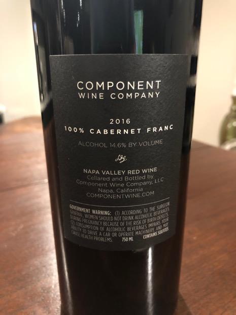 2014 Component Wine Company Cabernet Franc, USA, California, Napa ...