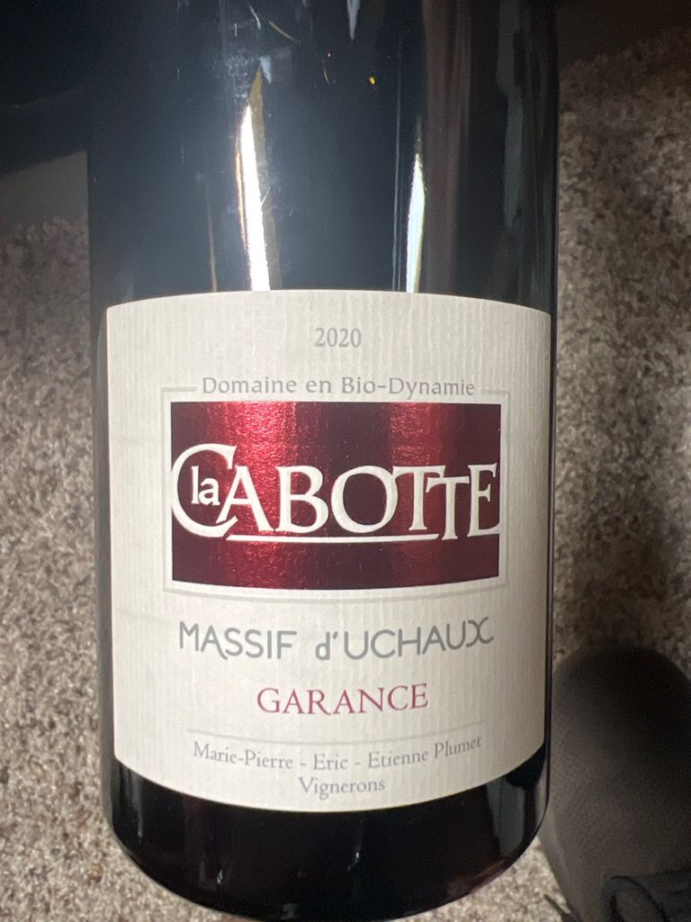 2020 La Cabotte Côtes du Rhône Villages Massif d'Uchaux Garance, France ...