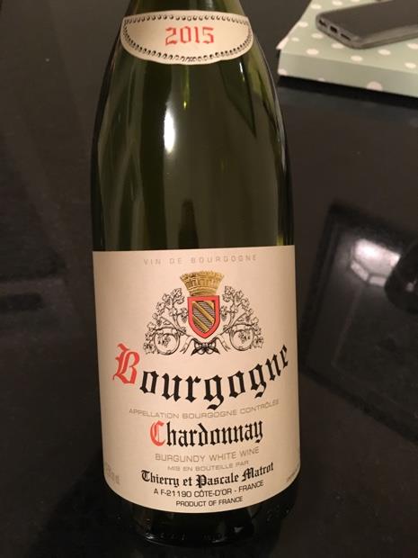 2015 Domaine Matrot Chardonnay Bourgogne Blanc, France, Burgundy ...