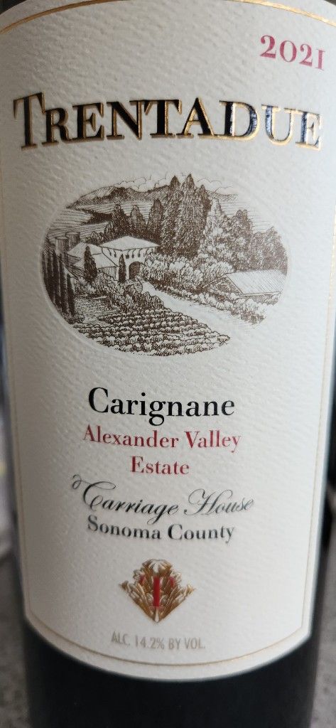 2021 Trentadue Winery Carignane Carriage House, USA, California, Sonoma ...