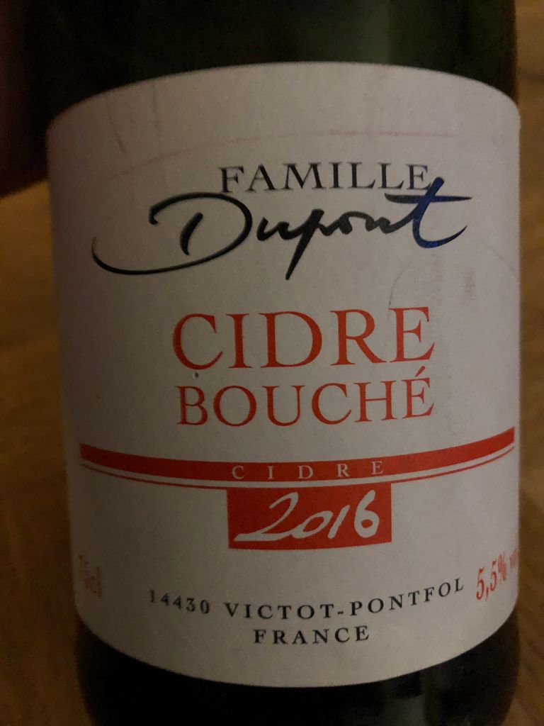 2016 Famille Dupont Cidre Bouché, France, Normandy - CellarTracker