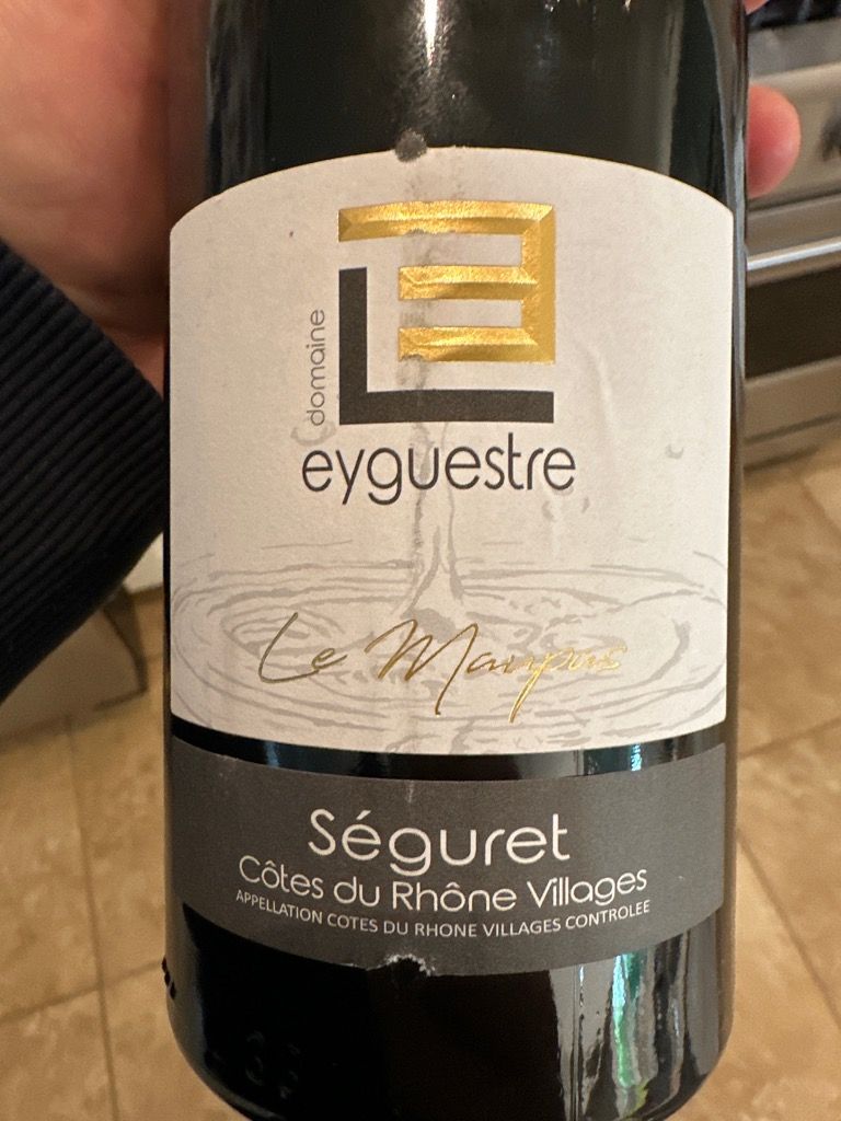 2019 Domaine Eyguestre Côtes du Rhône Villages Séguret Le Maupas ...