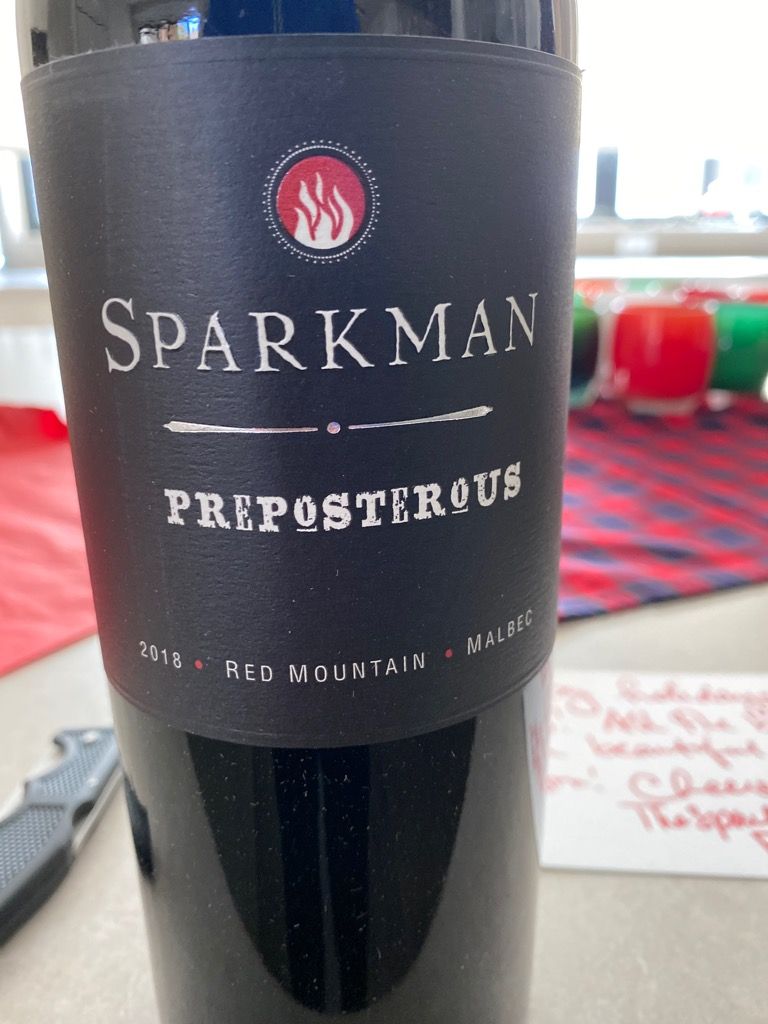 2018 Sparkman Cellars Malbec Preposterous, USA, Washington, Columbia ...