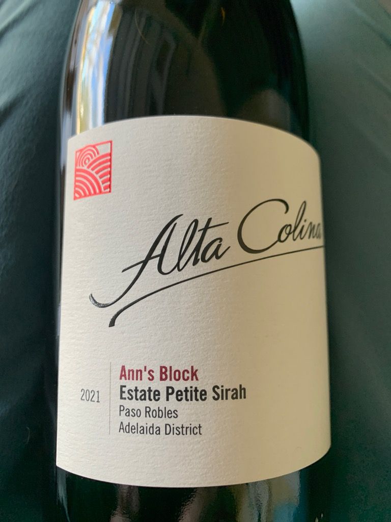 2021 Alta Colina Petite Sirah Ann's Block, USA, California, Central ...