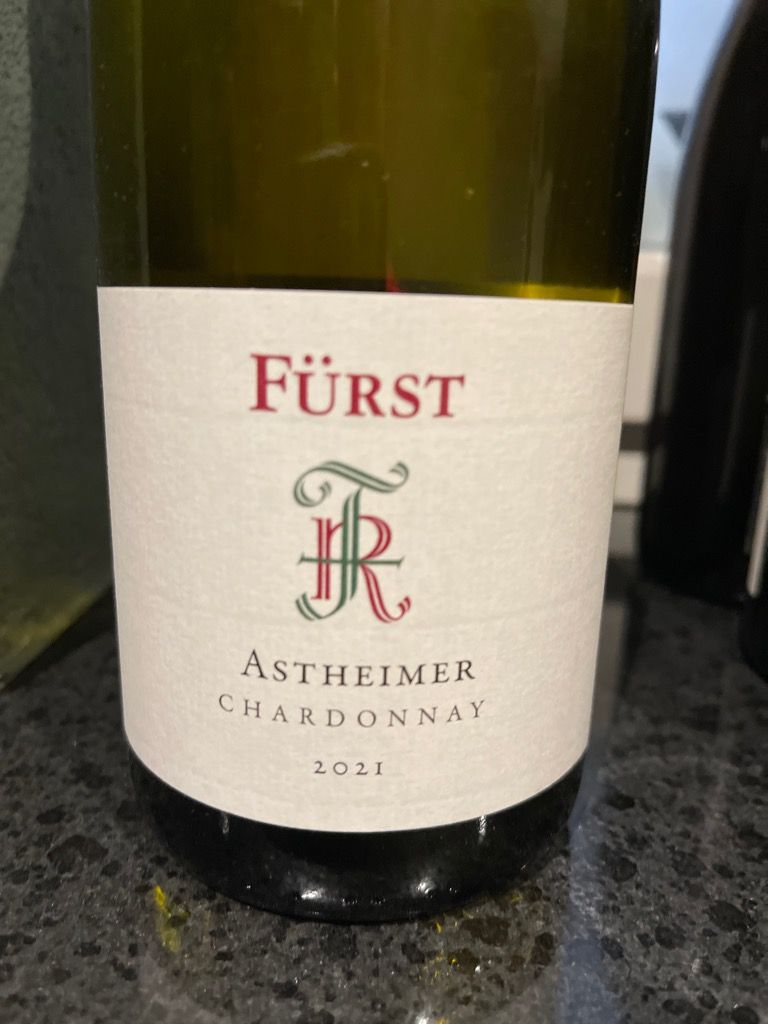 2021 Rudolf Fürst Astheimer Chardonnay, Germany, Franken - CellarTracker