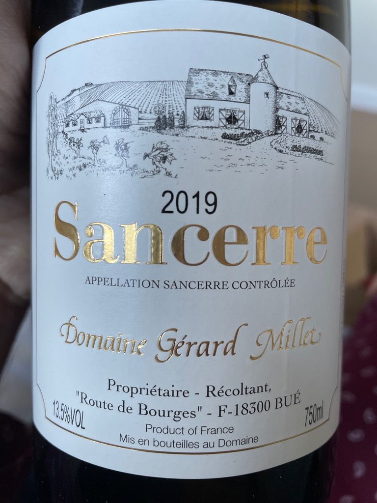 2019 Domaine Gérard Millet Sancerre, France, Loire Valley, Upper Loire ...