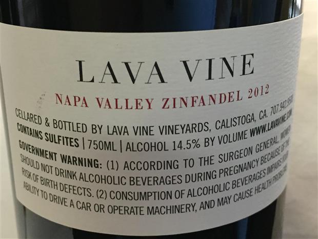 2013 Lava Vine Zinfandel, USA, California, Napa Valley - CellarTracker