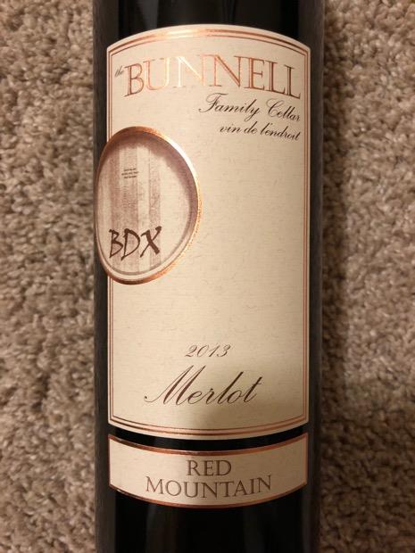 2013 Bunnell Family Cellars Merlot, USA, Washington, Columbia Valley ...