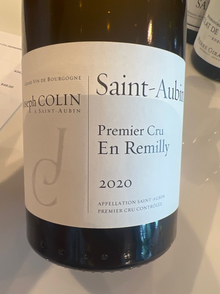 2020 Joseph Colin Saint-Aubin 1er Cru Les Frionnes Blanc, France ...