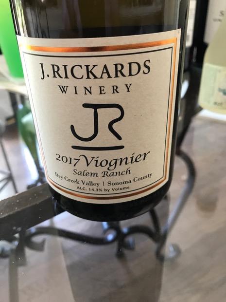 2015 J. Rickards Viognier Salem Ranch, USA, California, Sonoma County ...