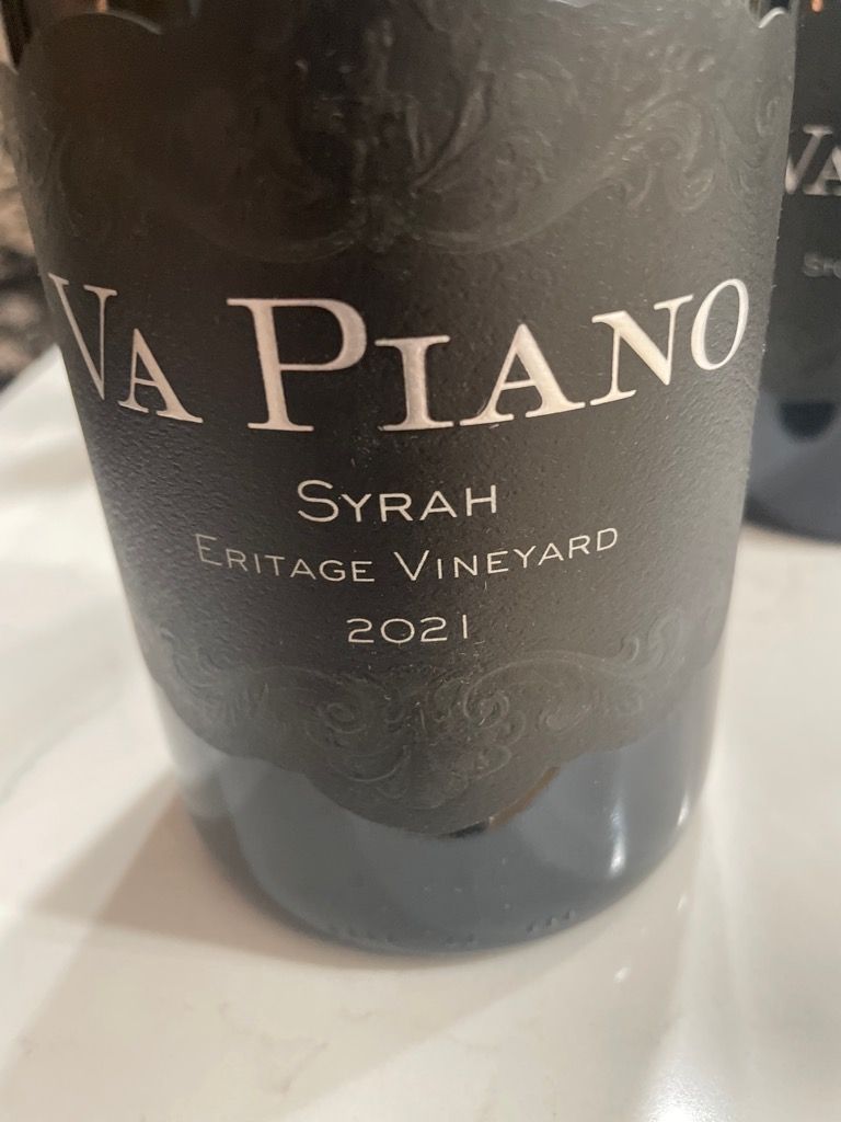 2021 Va Piano Vineyards Syrah Black Label Reserve Eritage, USA ...