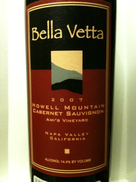 2007 Bella Vetta Cabernet Sauvignon, USA, California, Napa Valley ...