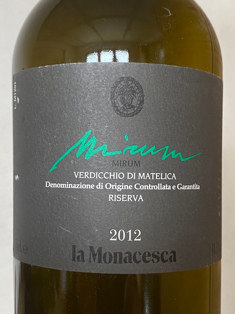 2012 Fattoria La Monacesca Verdicchio di Matelica Mirum Riserva, Italy ...