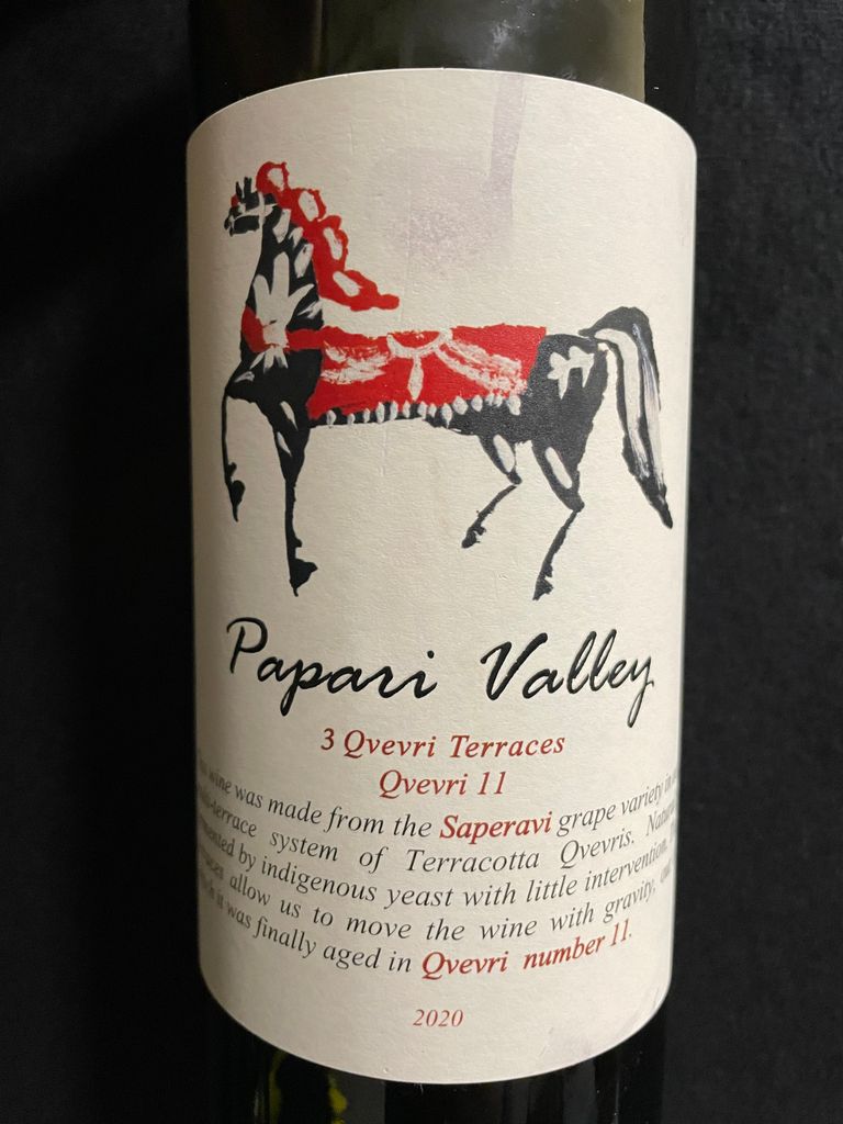 2020 Papari Valley Saperavi 3 Quevri Terraces, Quevri 11, Georgia ...