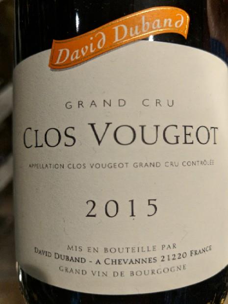 2016 David Duband Clos Vougeot, France, Burgundy, Côte de Nuits, Clos ...