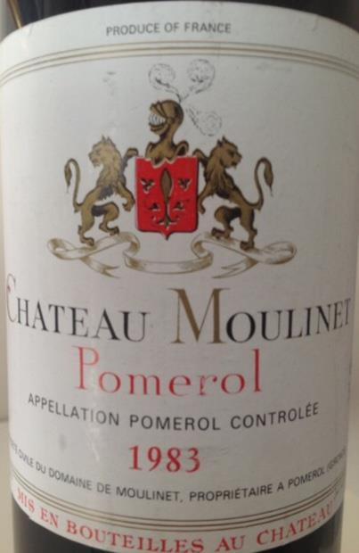 1982 Château Moulinet, France, Bordeaux, Libournais, Pomerol ...