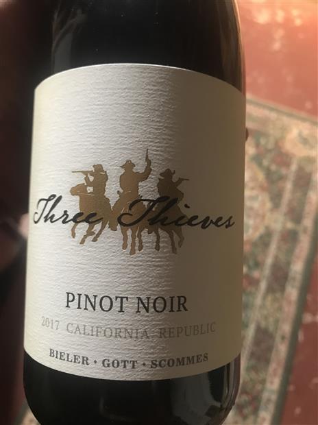 2017 Three Thieves Pinot Noir, USA, California - CellarTracker