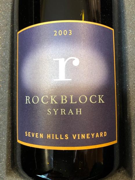 2003 Domaine Serene Syrah Rockblock Seven Hills Vineyard, USA ...
