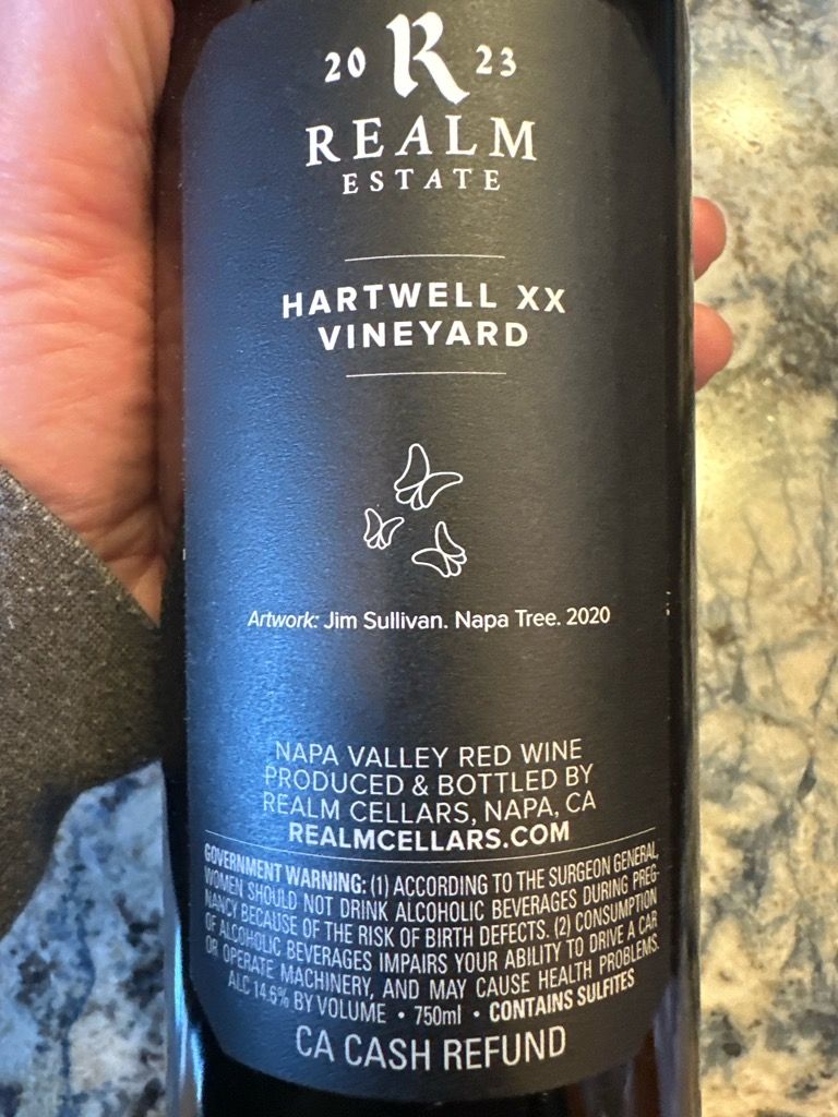2023 Realm Cellars Cabernet Sauvignon Hartwell XX, USA, California ...