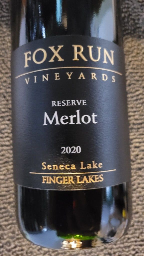 2020 Fox Run Vineyards Merlot Reserve, USA, New York, Finger Lakes ...