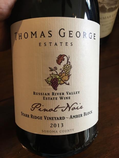 2013 Thomas George Estates Pinot Noir Starr Ridge Vineyard - Amber ...