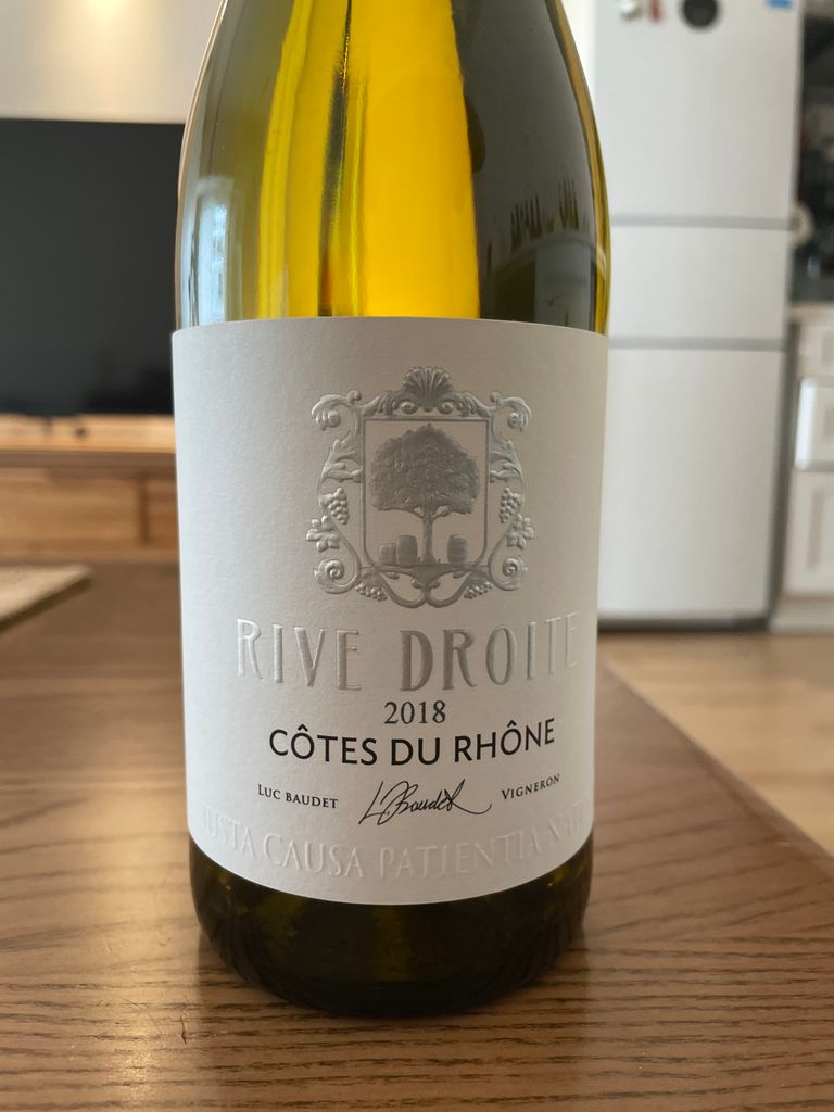 2021 Luc Baudet Côtes du Rhône Rive Droite Blanc, France, Rhône ...