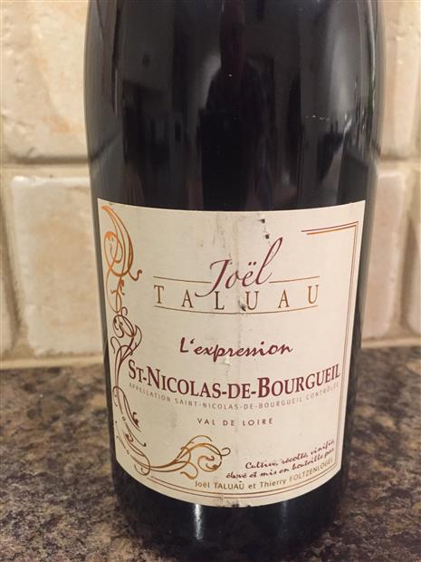 2014 Joël Taluau Saint-Nicolas-de-Bourgueil L'Expression, France, Loire Valley, Touraine, Saint ...
