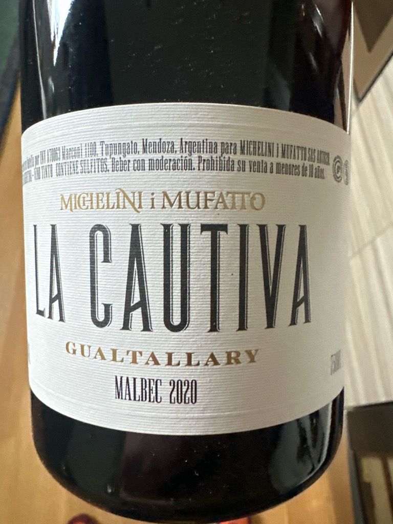 2021 Michelini i Mufatto Malbec La Cautiva, Argentina, Mendoza, Valle ...