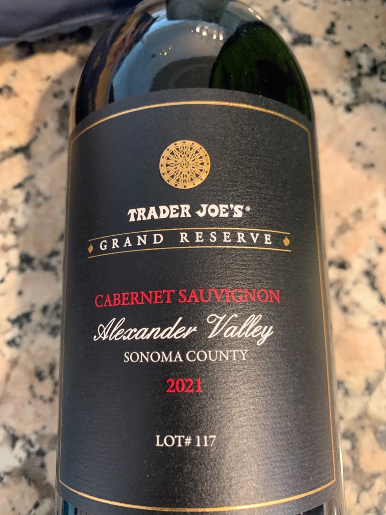 2021 Trader Joe's Cabernet Sauvignon Grand Reserve, USA, California ...