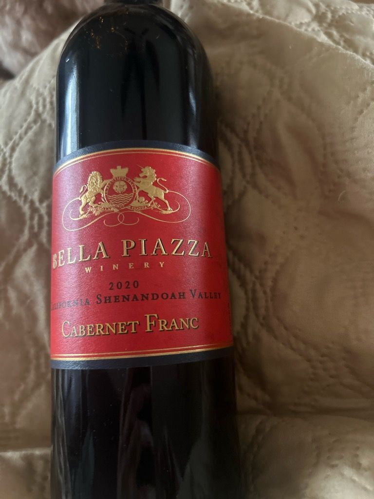 2020 Bella Piazza Cabernet Franc, USA, California, Sierra Foothills ...