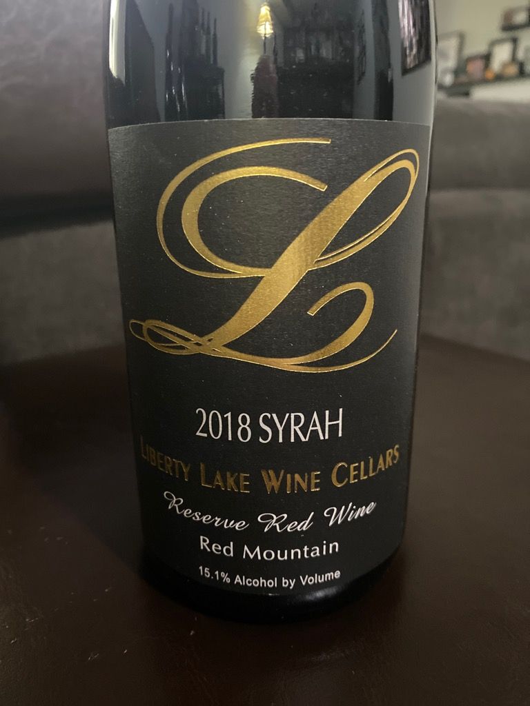 2018 Liberty Lake Wine Cellars Syrah Reserve Red Wine, USA, Washington ...