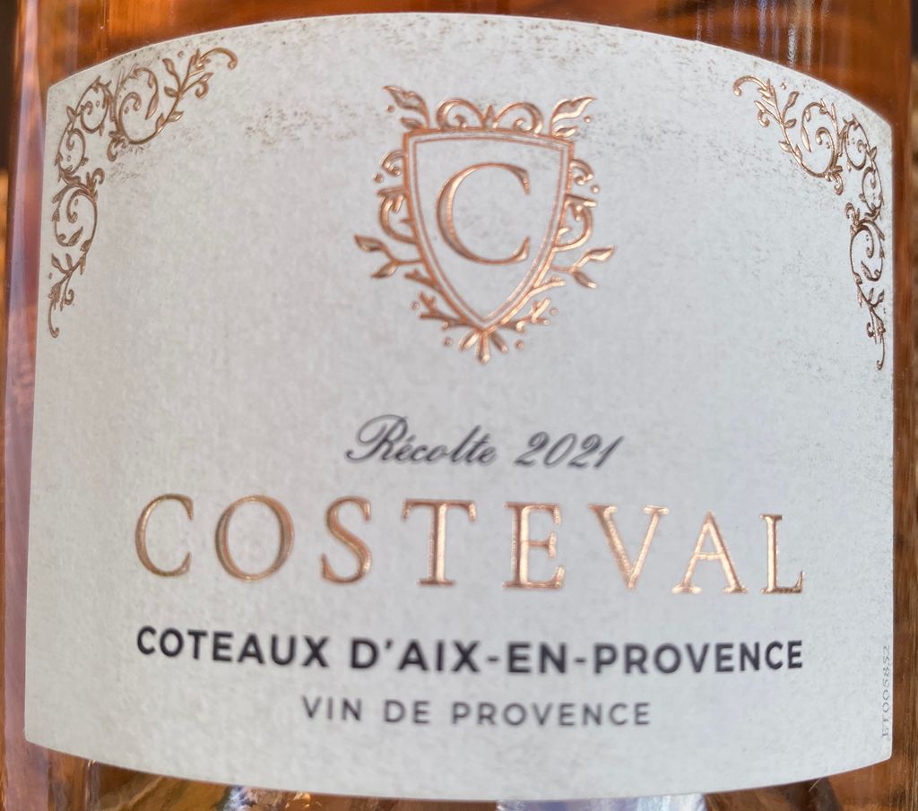 2021 Costeval Coteaux d'Aix-en-Provence Rosé, France, Provence, Coteaux ...
