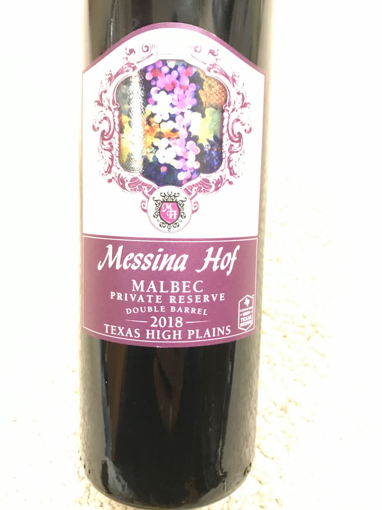 2018 Messina Hof Malbec Private Reserve Double Barrel, USA, Texas ...