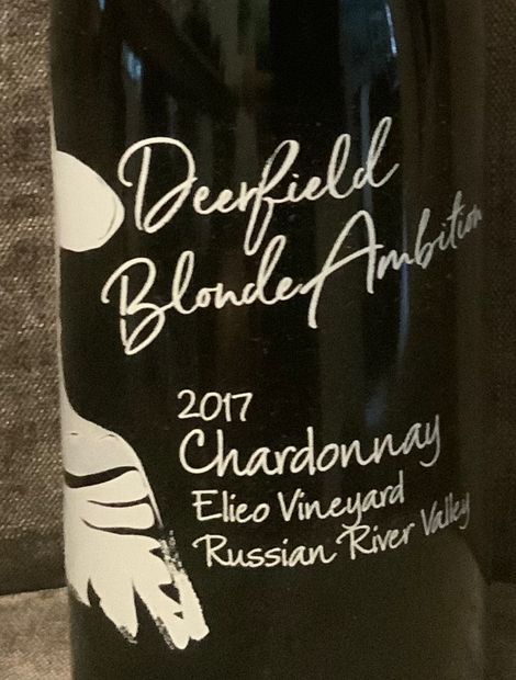 2017 Deerfield Ranch Chardonnay Blonde Ambition Elieo Vineyard, USA ...