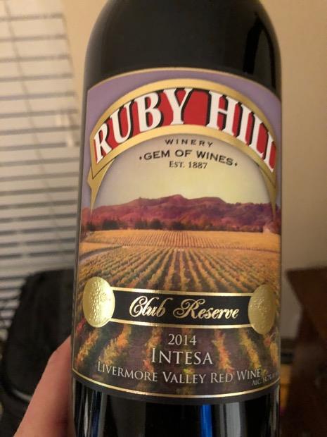 2014 Ruby Hill Winery Reserve Intesa, USA, California, San Francisco ...