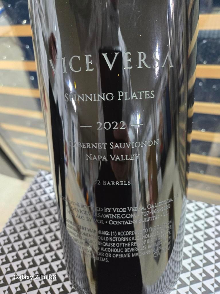 2023 Vice Versa Cabernet Sauvignon Spinning Plates, USA, California ...