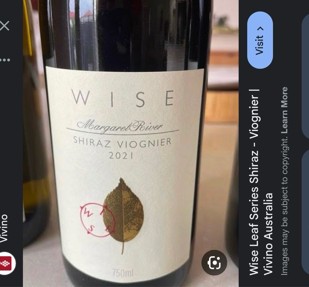 2023 Wise Wine Shiraz Viognier, Australia, Western Australia, South ...